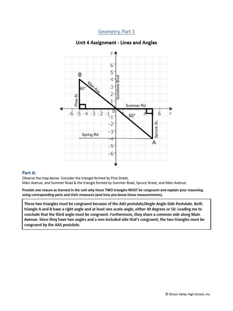 Geometry Unit 4: Lines and Angles Assignment | PDF