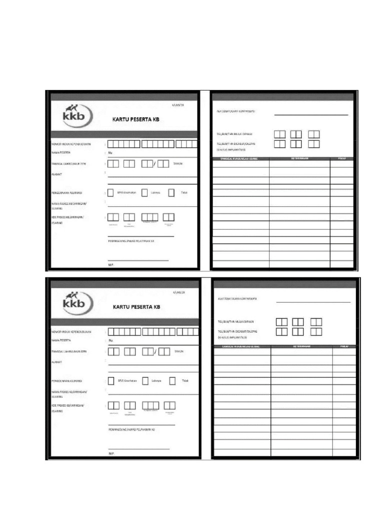 Kartu Peserta KB | PDF