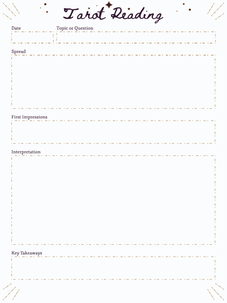 Tarot Reading Worksheet | PDF