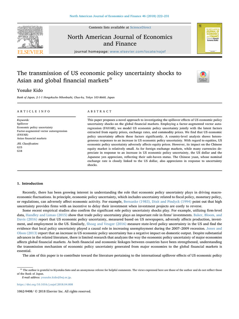 The Transmission of US Economic Policy Uncertainty Shocks To Asian and ...