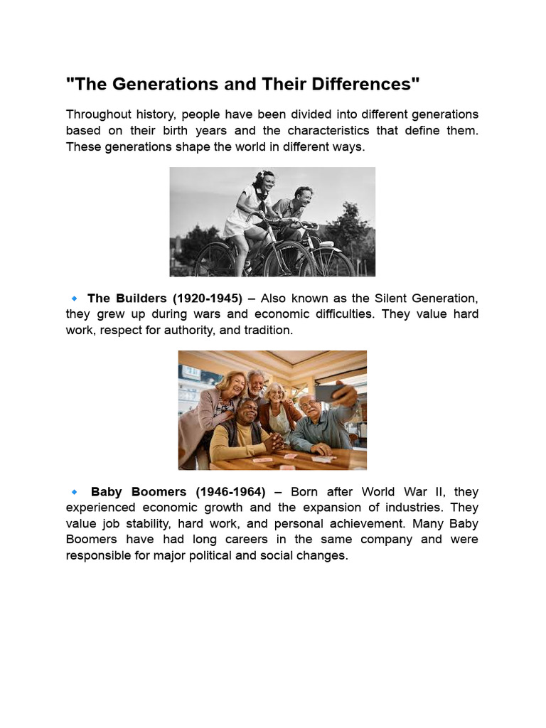 Understanding Generational Differences | PDF | Millennials | Human ...
