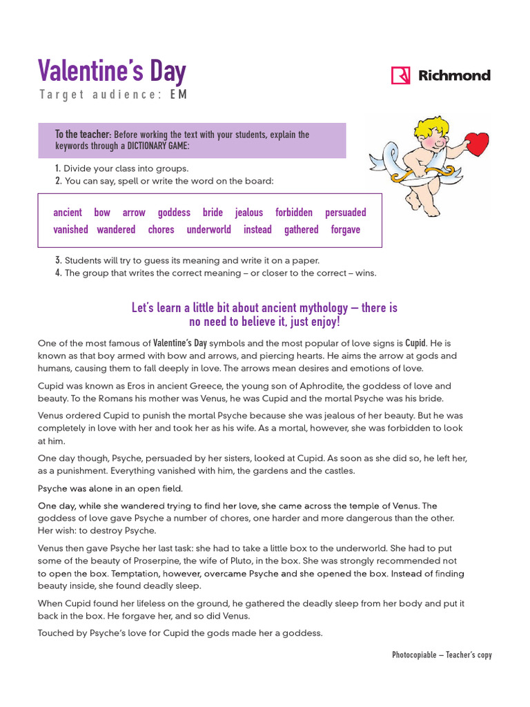 Cupid and Psyche: A Valentine’s Myth | PDF | Cupid | Eros