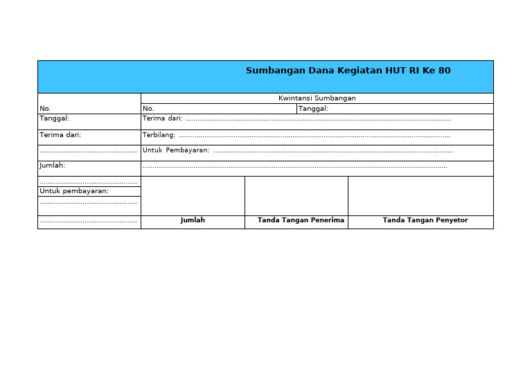 Template Kwitansi Pembayaran Kosong | PDF