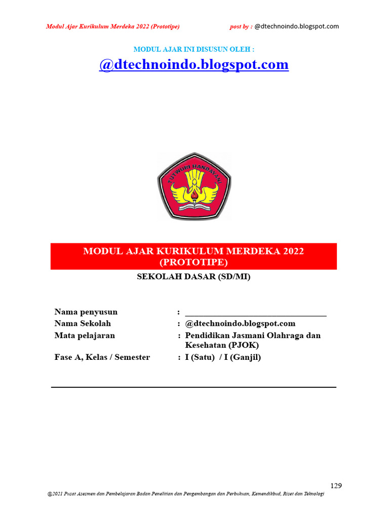 0.1 Final Ma - Pjok - SD - Fase A - Kelas I - 01 Pola Gerak Dasar ...