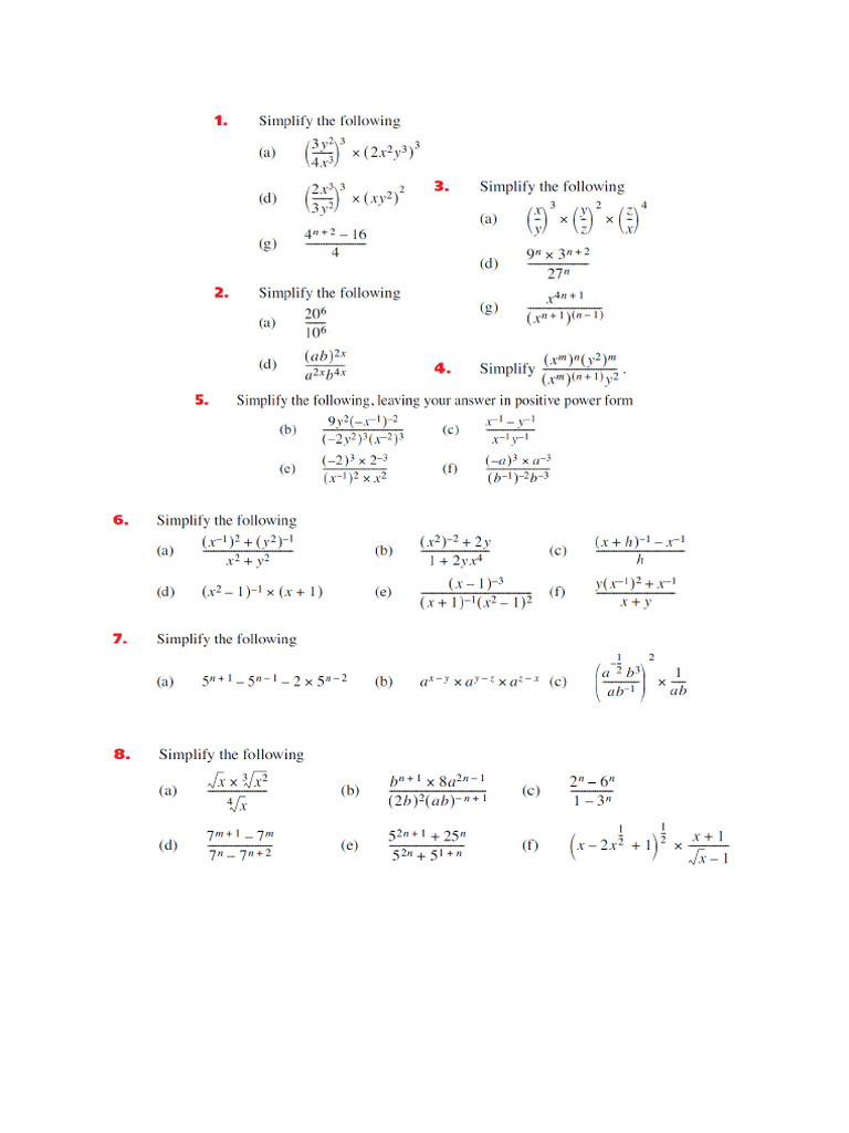 Laws of Exponents. | PDF