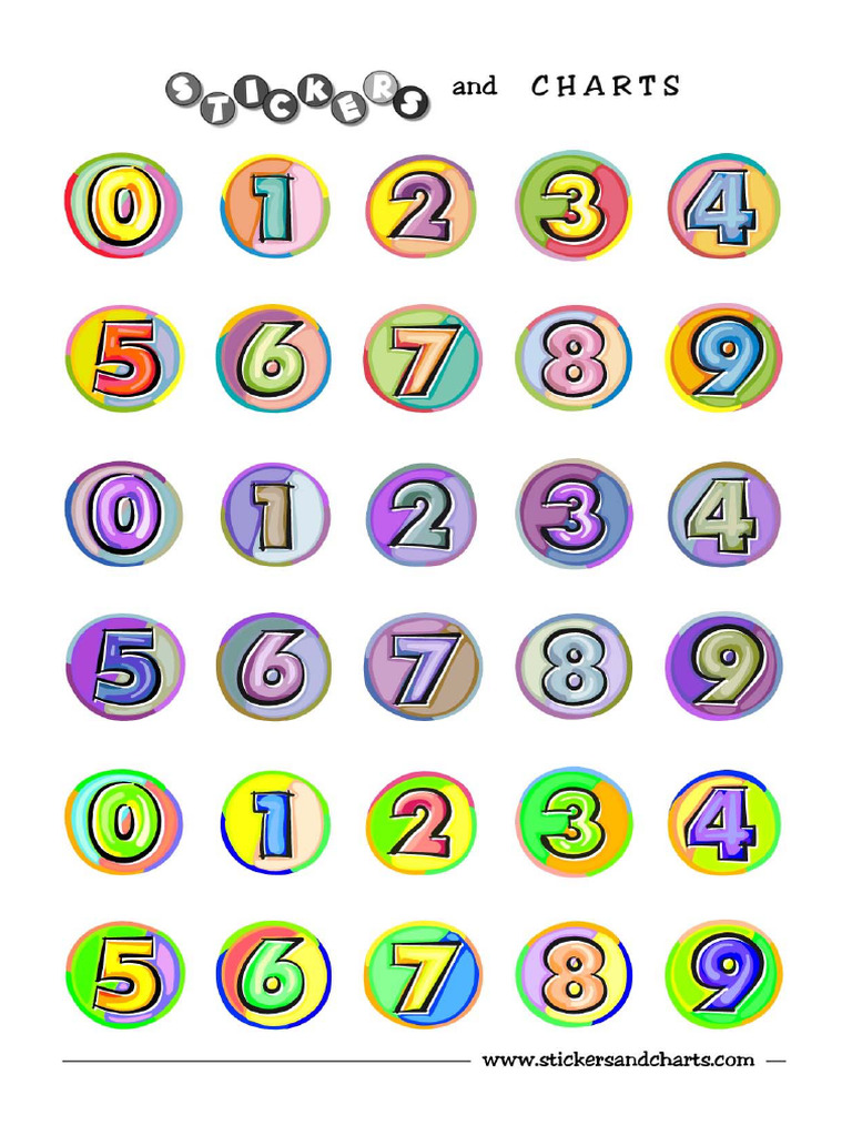 Spot Stickers - Numbers 0-9 | PDF
