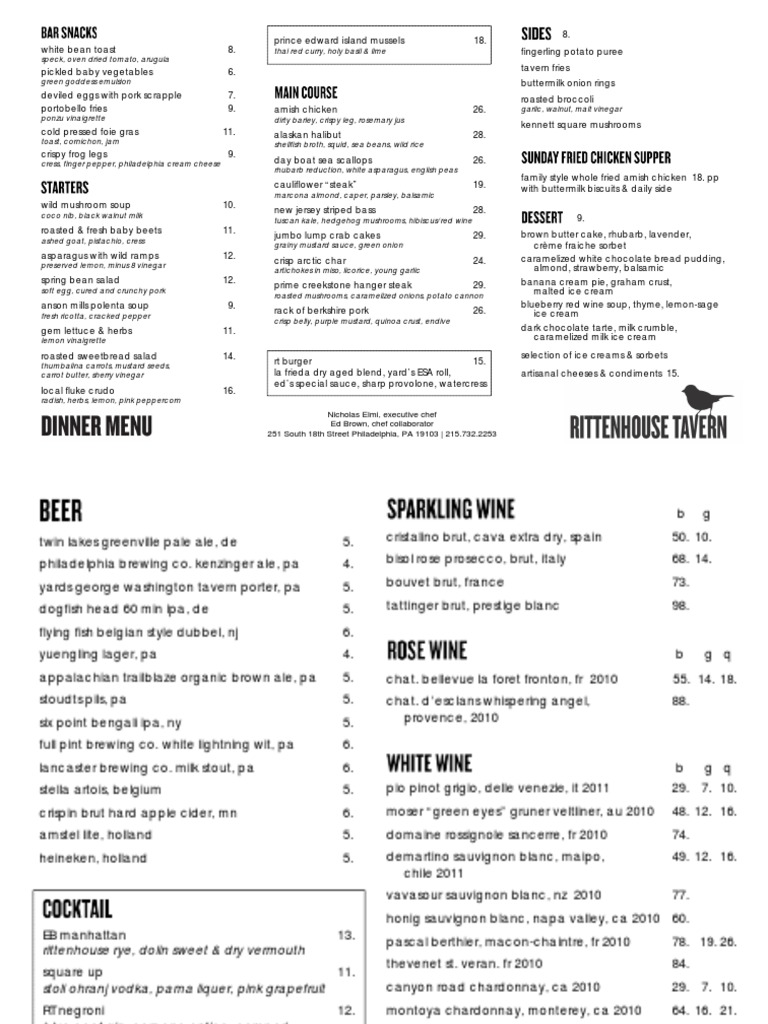 Philadelphia Restaurant Menu | PDF | Scotch Whisky | Italian Cuisine