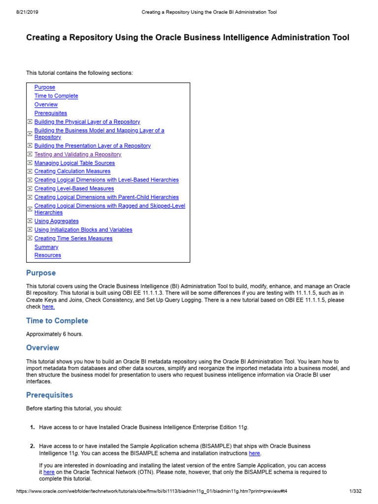 Oracle BI Repository Creation Guide | PDF | Metadata | Databases