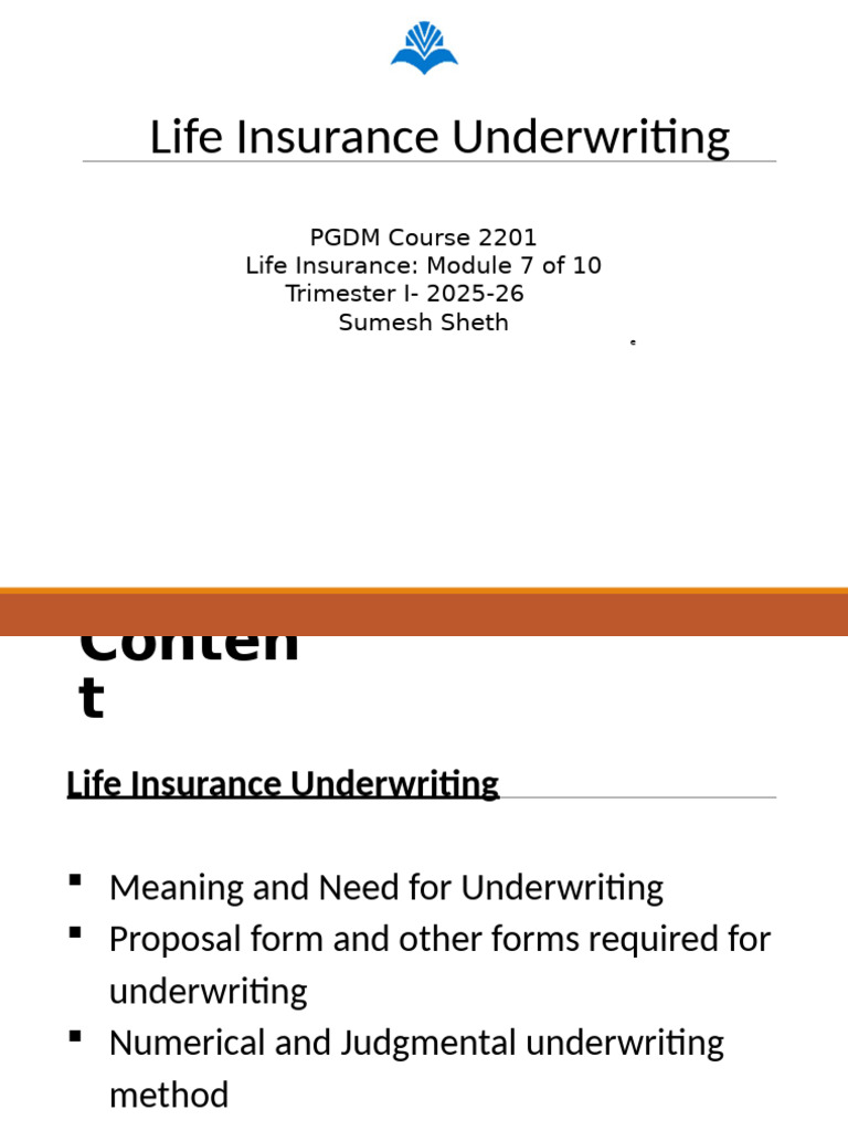 Life Insurance Underwriting Essentials | PDF | Insurance | Underwriting