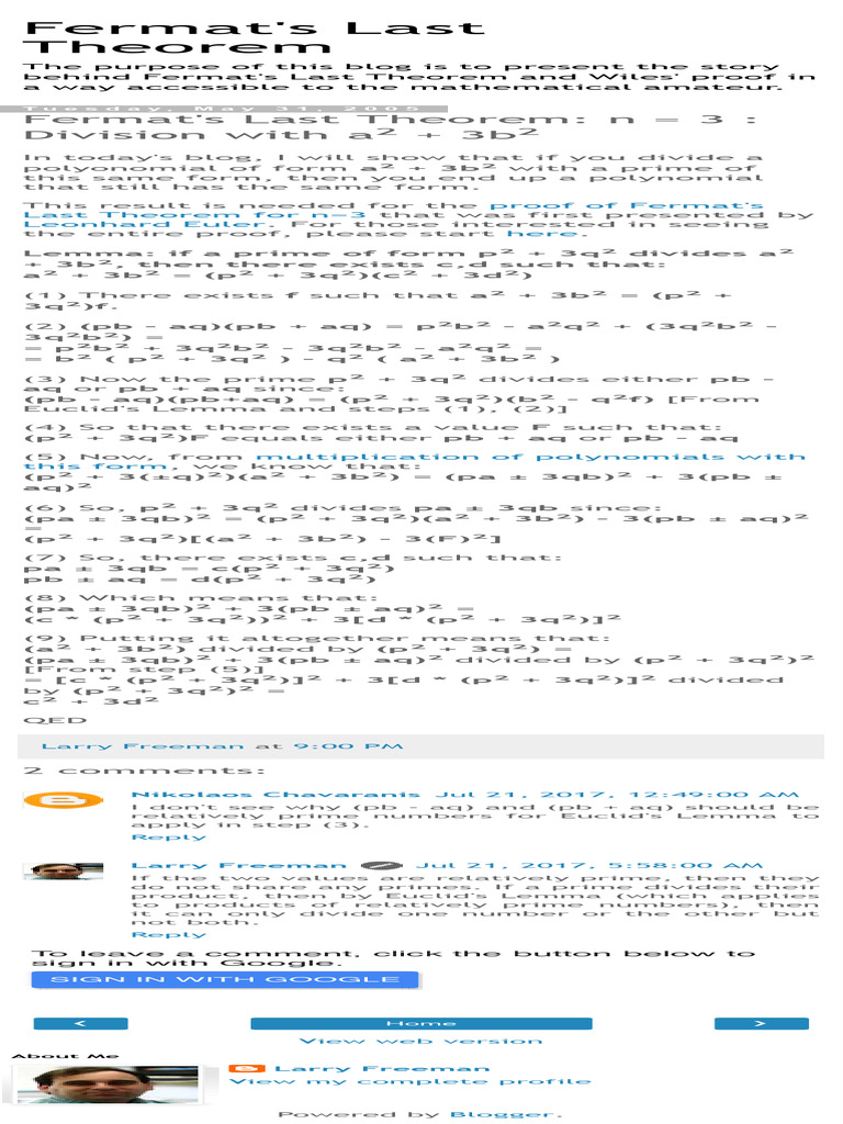 FLT Lemma 5 | PDF | Prime Number | Fermat's Last Theorem