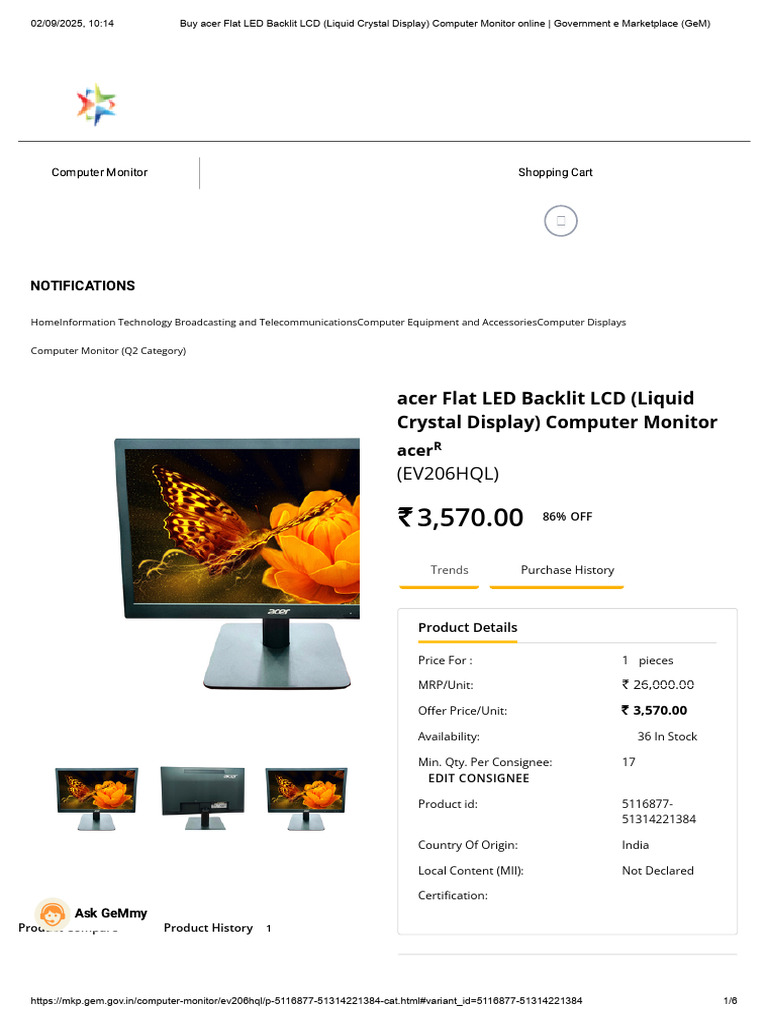 Buy Acer Flat LED Backlit LCD (Liquid Crystal Display) Computer Monitor ...