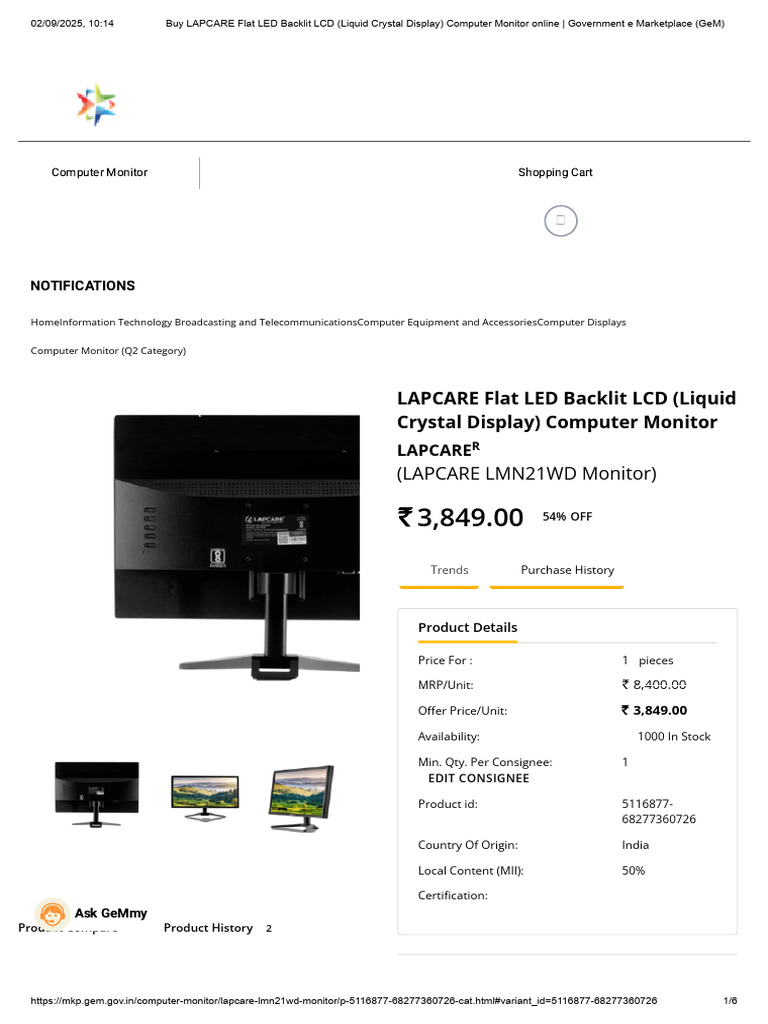 Buy LAPCARE Flat LED Backlit LCD (Liquid Crystal Display) Computer ...