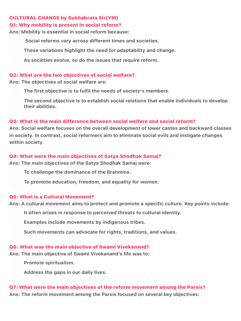 Understanding Cultural Change and Reform | PDF | Caste | Marriage