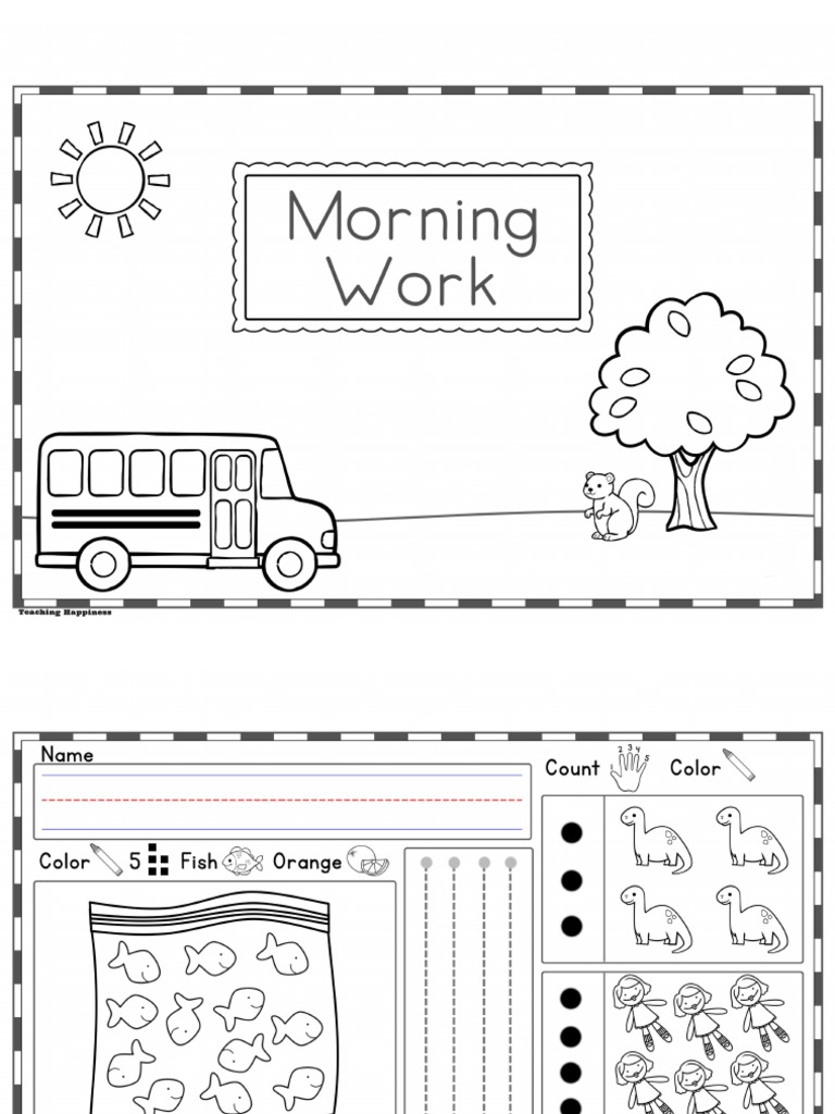 Back To School Week - Morning Work | PDF