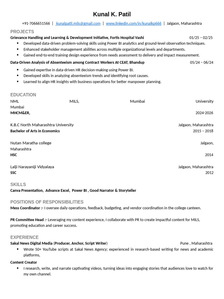 Rishabh Mishra - Resume Template | PDF | Business | Cognition