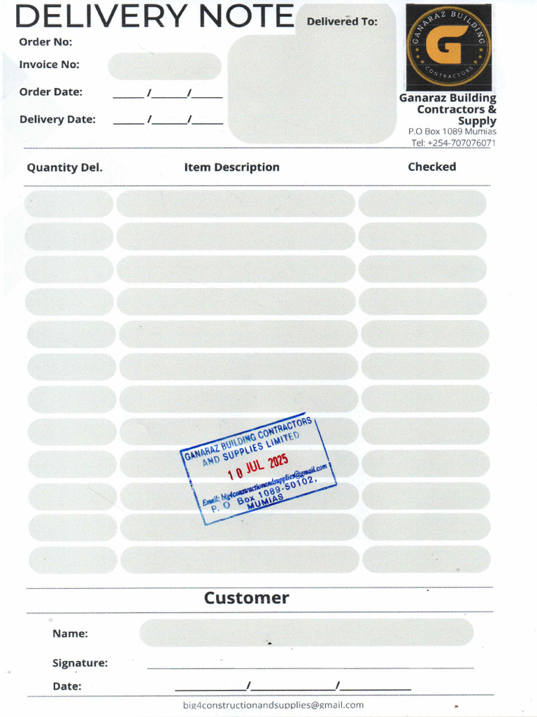 Delivery Note | PDF