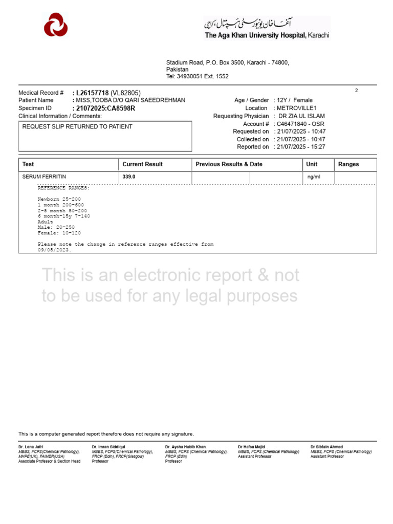 This Is An Electronic Report & Not: To Be Used For Any Legal Purposes ...
