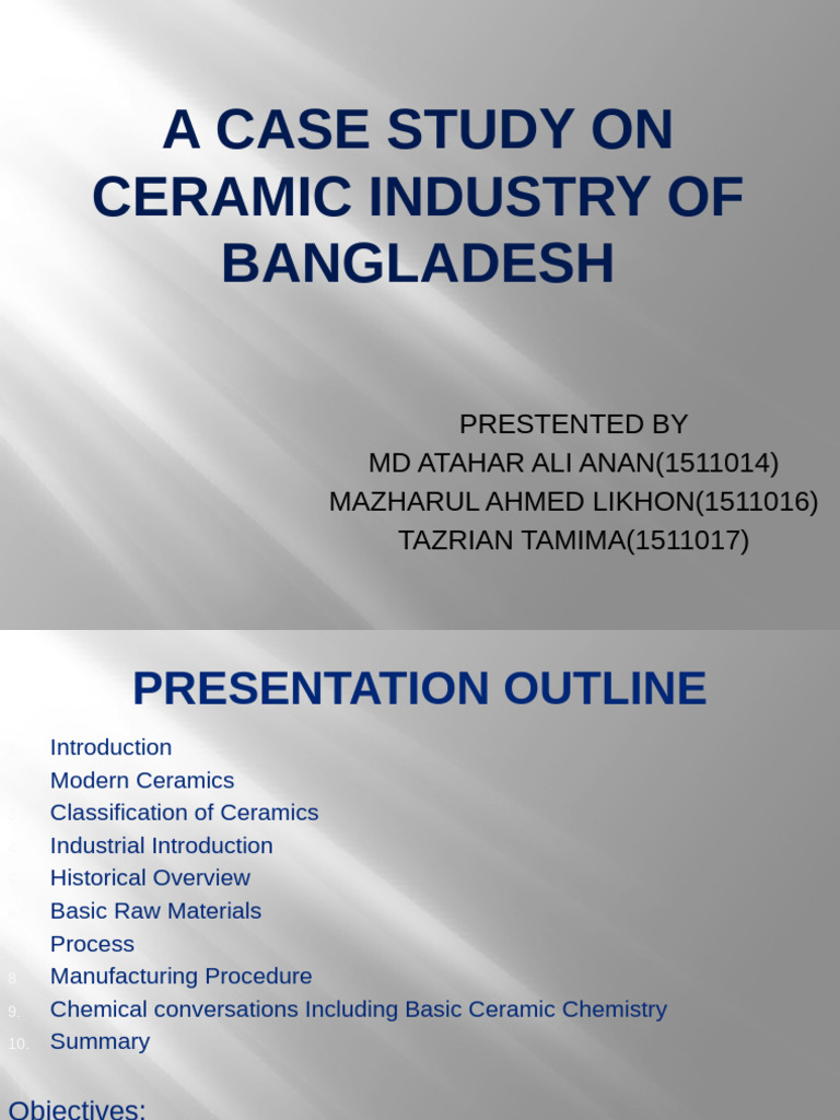 Bangladesh Ceramic Industry Case Study | PDF | Refractory | Ceramics