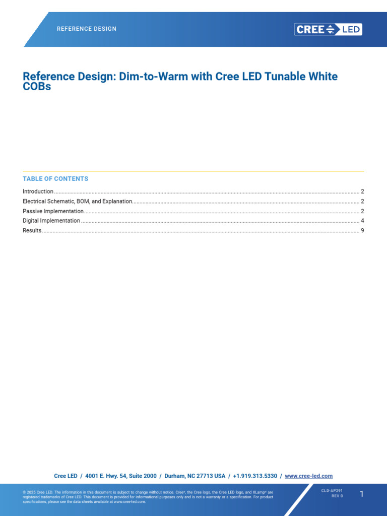 Tunable White COB Dim To Warm | PDF | Lighting | Light Emitting Diode
