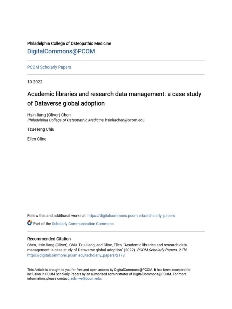 Academic Libraries and Research Data Management - A Case Study of | PDF ...