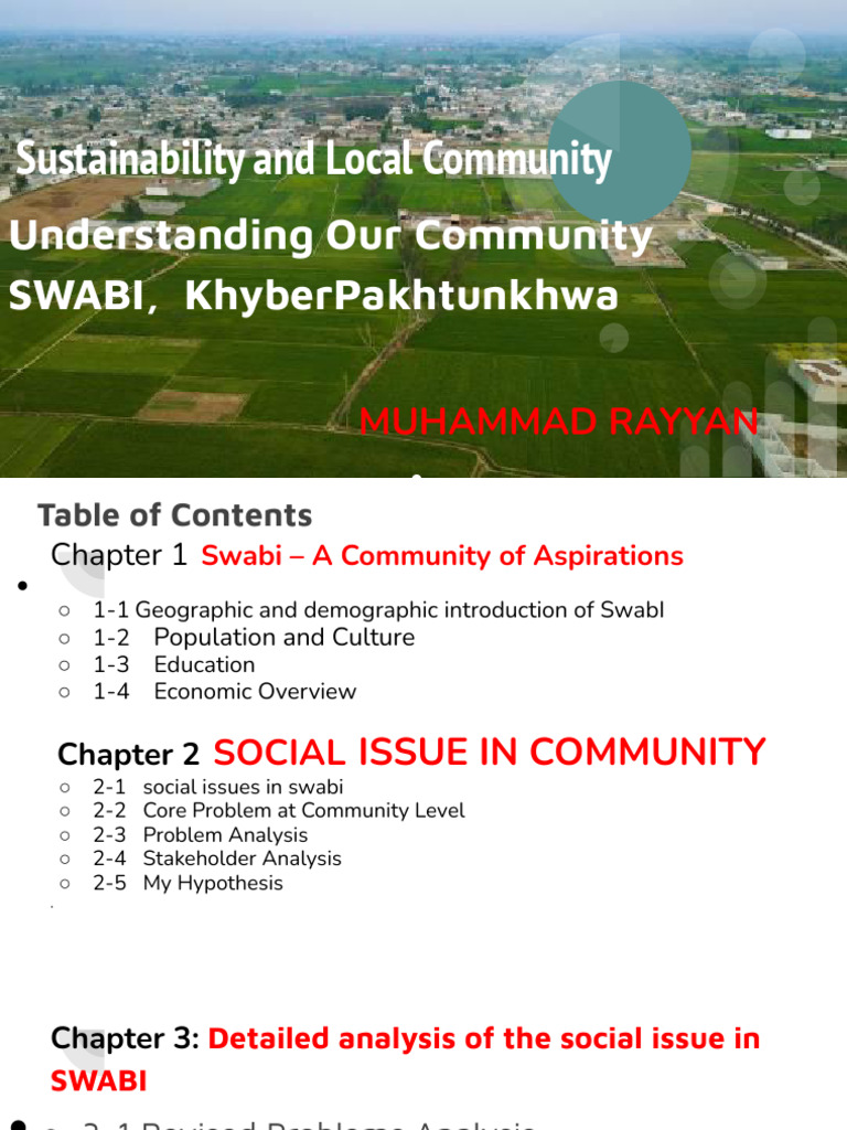 Swabi Community Sustainability Insights | PDF | Cost Of Living | Mentorship