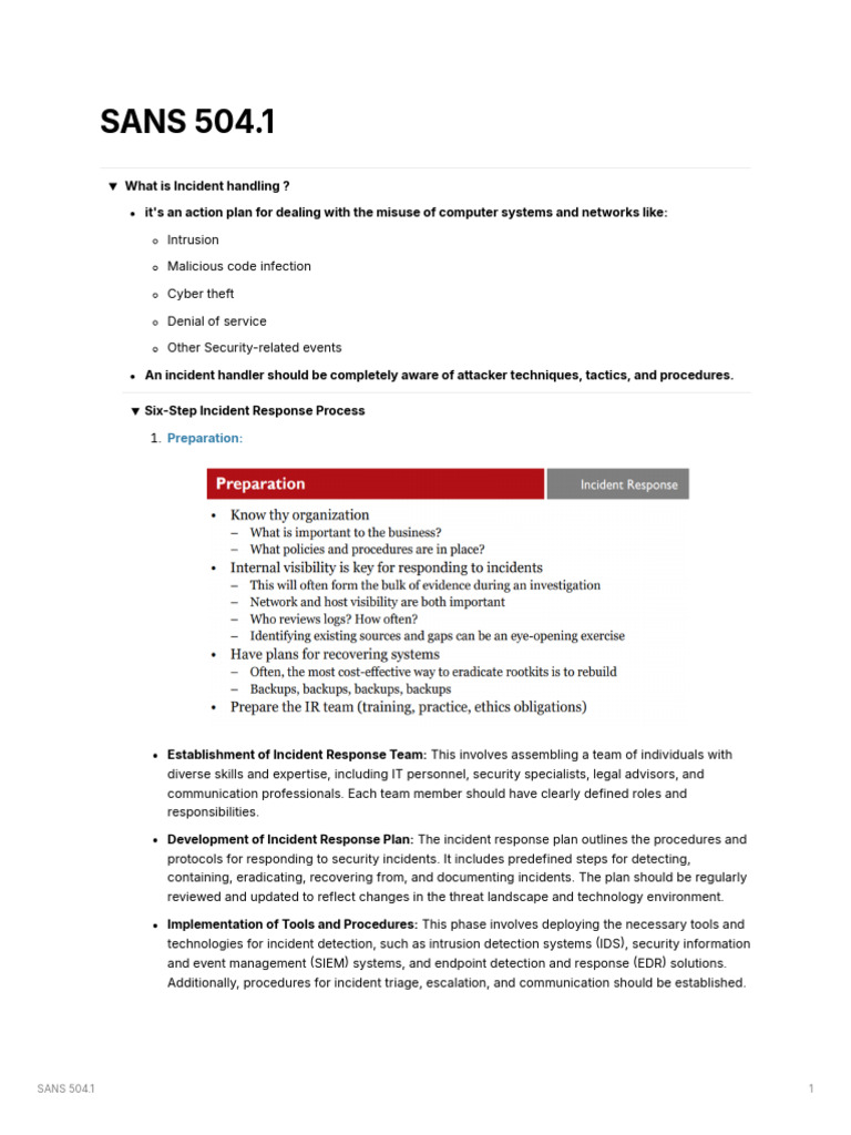Incident Handling and Response Overview | PDF | Cloud Computing | Security