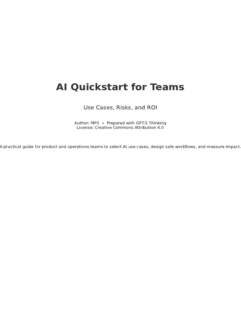 AI Use Cases and Workflow Guide | PDF