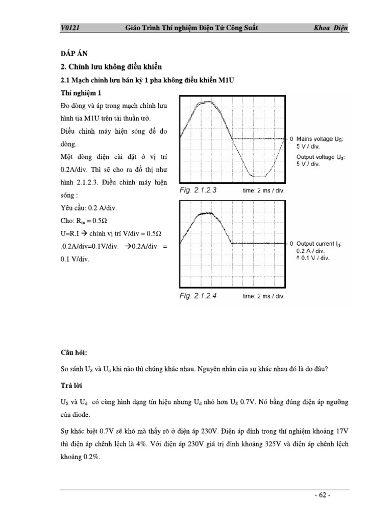 Thi Nghiem Dien Tu Cong Suat - Dap An - 1655425736390 | PDF