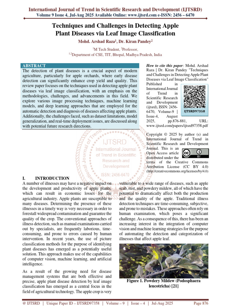 Apple Disease Detection via Image Classification | PDF | Deep Learning ...