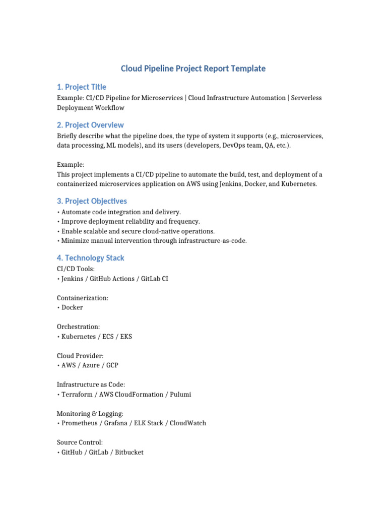 Cloud CI/CD Pipeline Report Template | PDF | Cloud Computing | Software