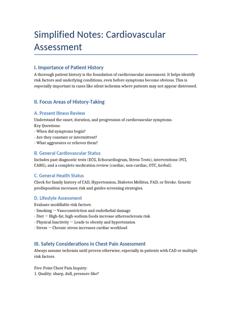 Cardiovascular Assessment Essentials | PDF | Physiology | Medical ...