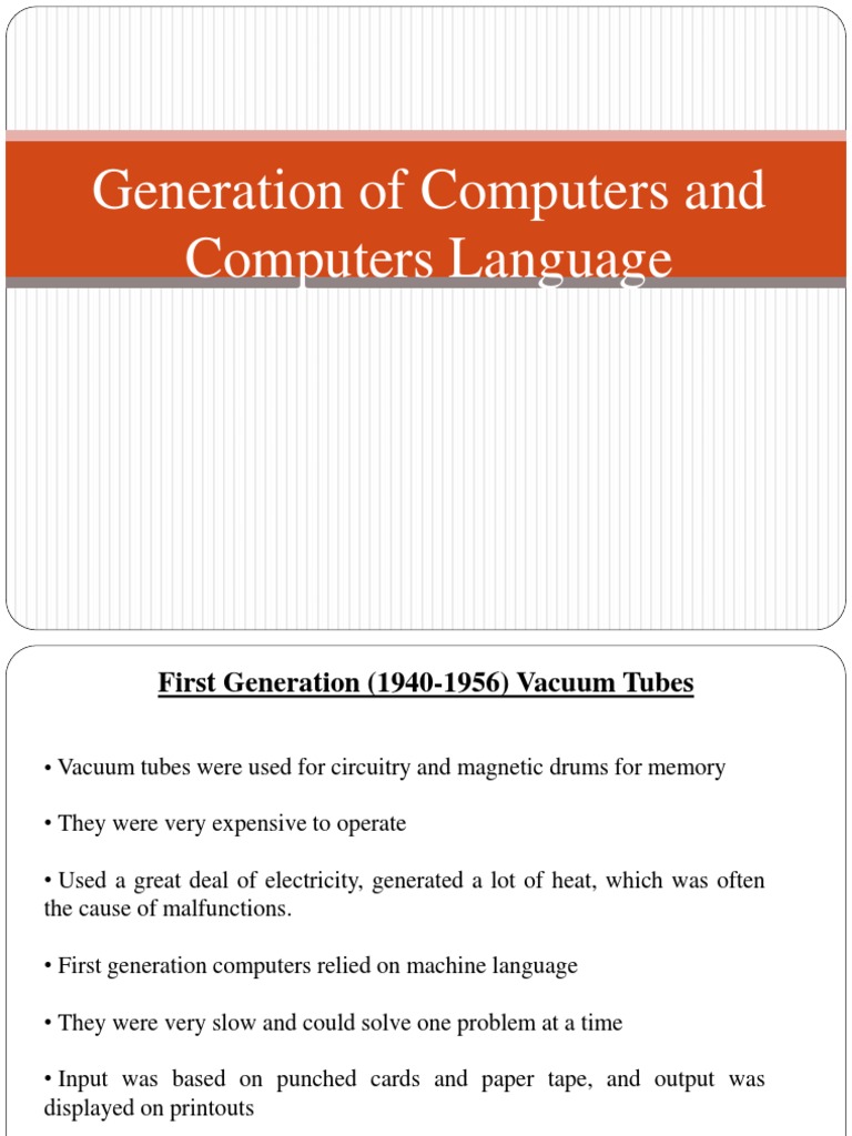 Generation of Computers and Computers Language | PDF | Computer ...