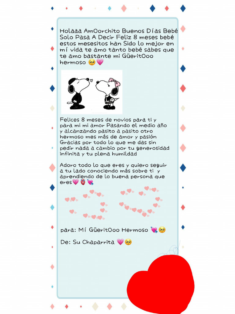 Para Mí Niñito Hermoso Feliz 8 Meses Mi GüeritOoo Hermoso ??? | PDF