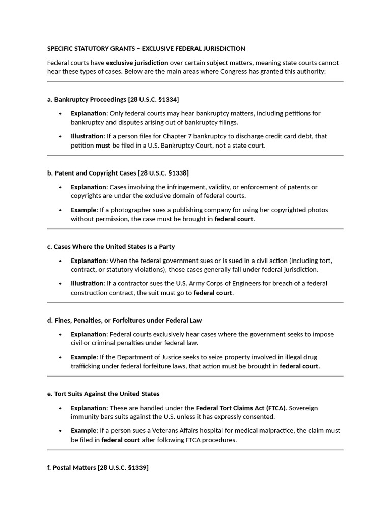 Specific Statutory Grants | PDF | Bankruptcy | Internal Revenue Service