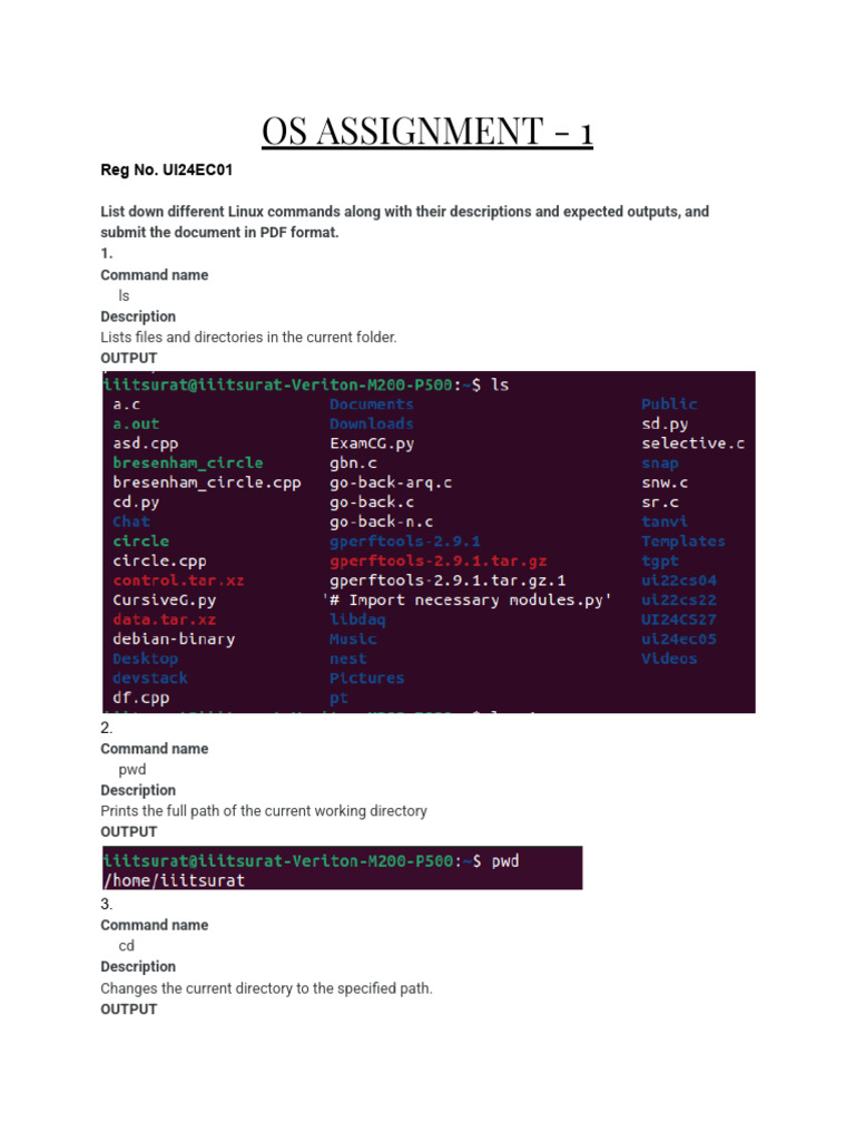 Os Assignment - 1 | PDF | Computer File | Filename