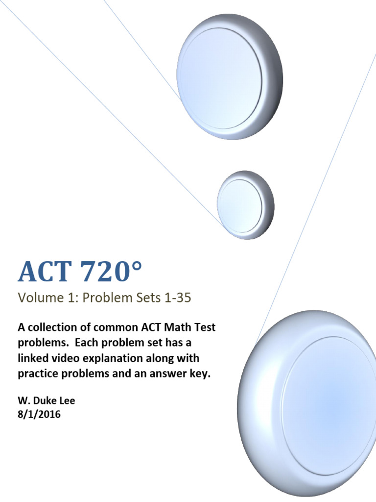 ACT Math Problem Sets 1-35 Guide | PDF | Area | Length