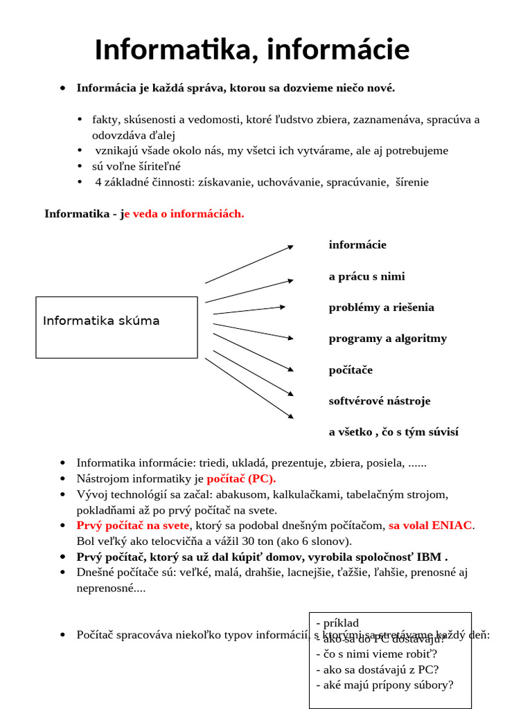 Čo Je Informatika | PDF