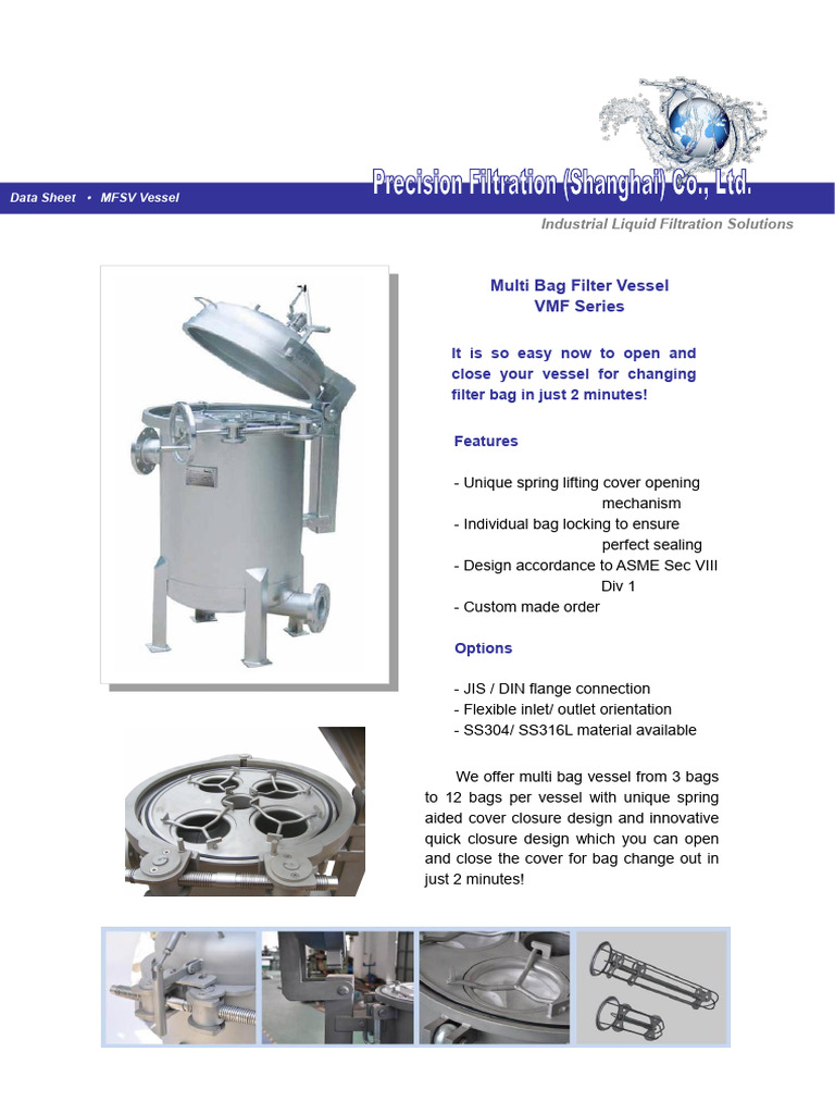 10 Data Sheet Bag Filter Vessel VMF | PDF