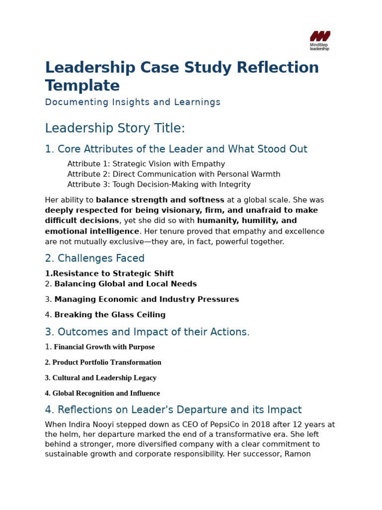 Q1 Case Studies - Reflection Template | PDF