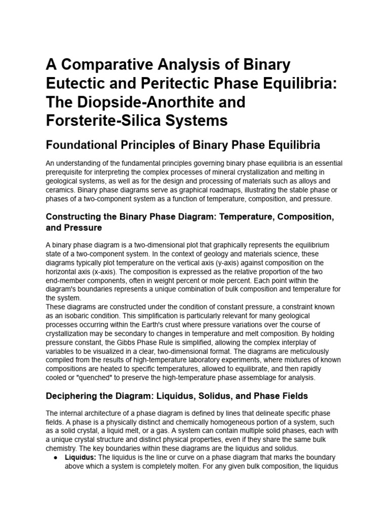 Eutectic vs Peritectic Phase Diagrams | PDF | Magma | Phase (Matter)