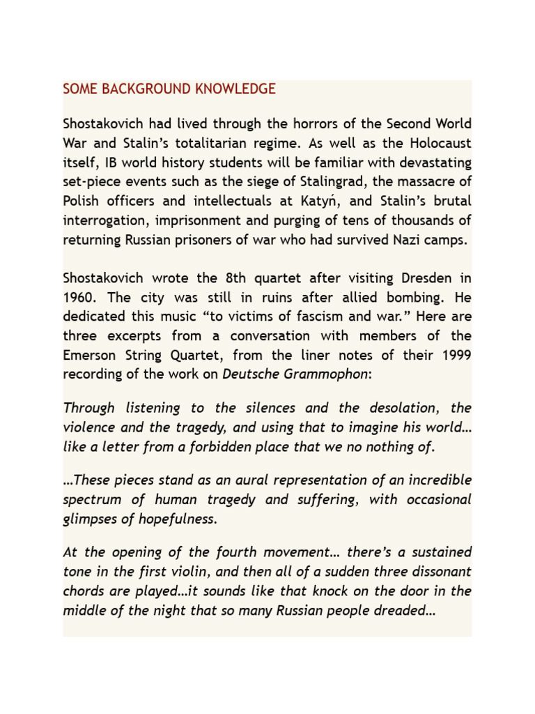 TOK - Shostakovich - Arts | PDF