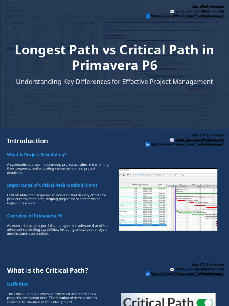 Critical vs Longest Path in P6 | PDF