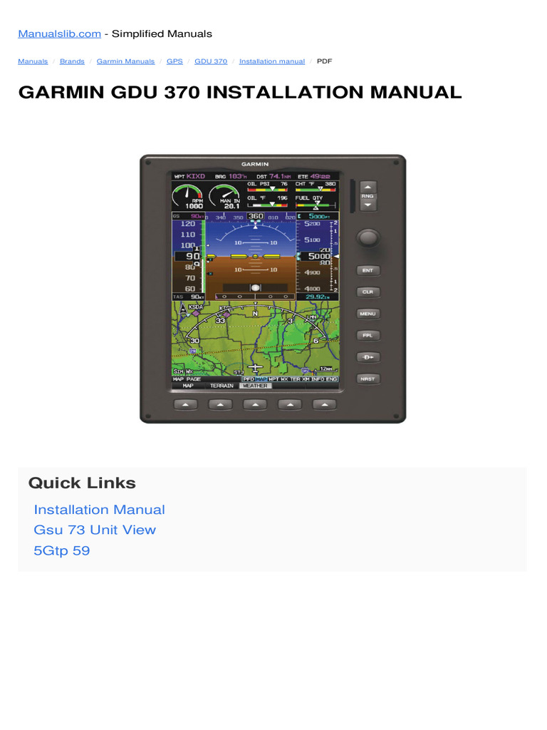 Garmin GDU 370 Installation Manual | PDF | Electrical Connector