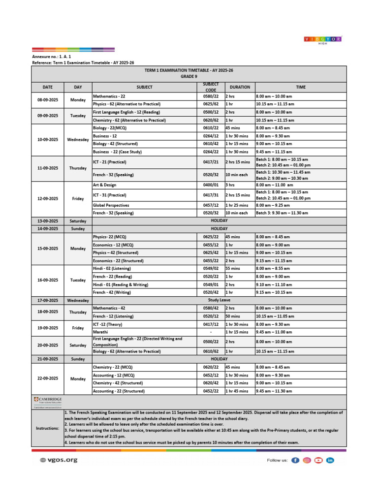TUT Preliminary Exam Timetable 2025 | PDF
