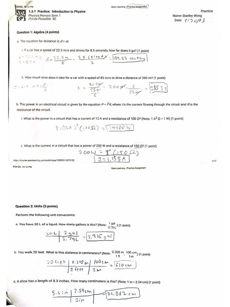 1.5.1 Practice | PDF