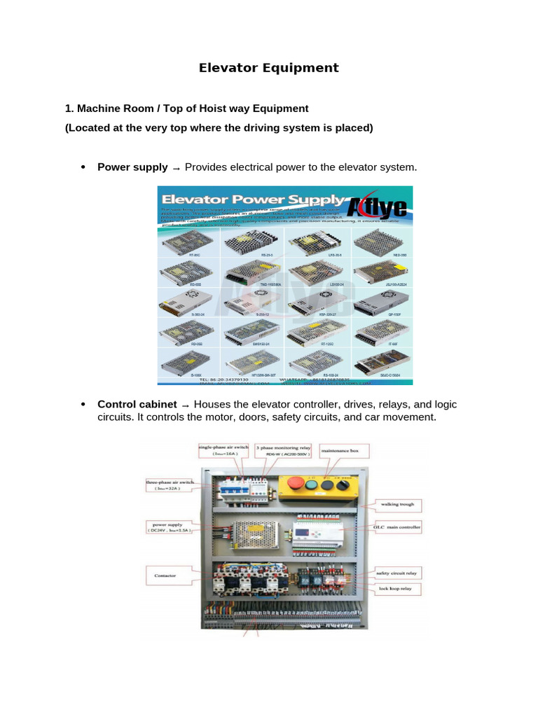 Elevator Equipment | PDF | Elevator | Machines