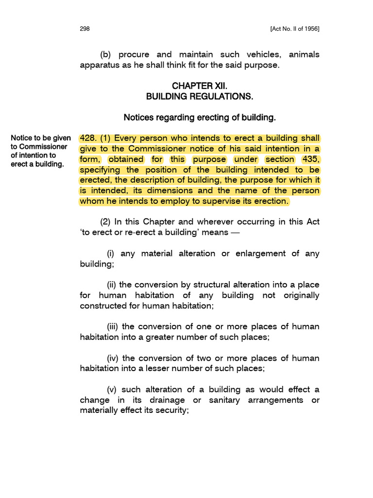 Sec 428 Fof GHMC - Act - 1955 | PDF