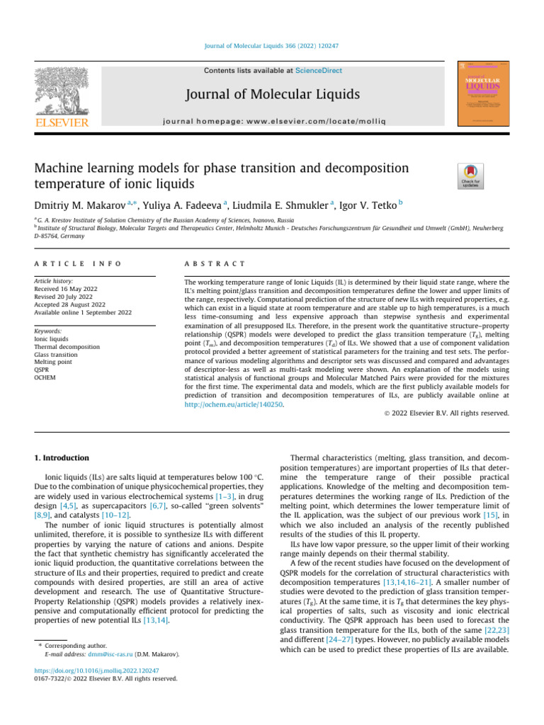 Makarov Et Al. - 2022 - Machine Learning Models For Phase Transition ...