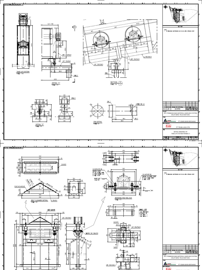 SBTB ABB X4 DW 038 - Detail Drawing of Take Up Frame C 1 - Ifa | PDF
