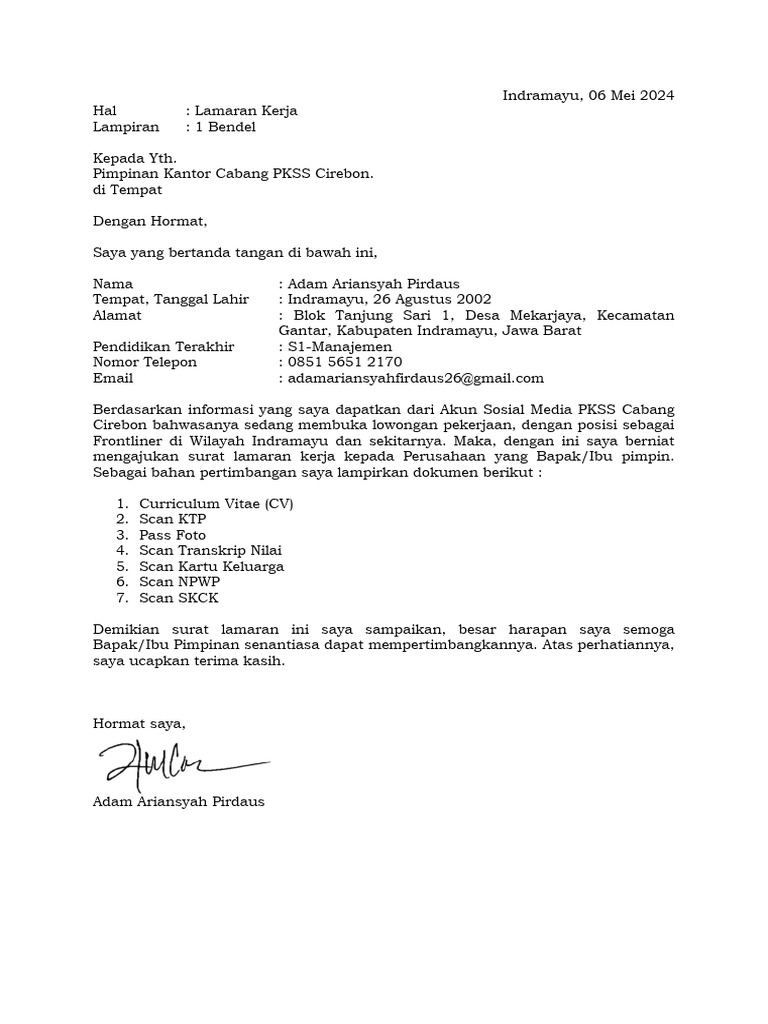Adam Ariansyah Pirdaus 2 | PDF | Business